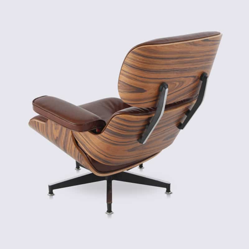ANILINE Premium Vintage Brown Leather and Stefano Rosewood Lounge Chair ...